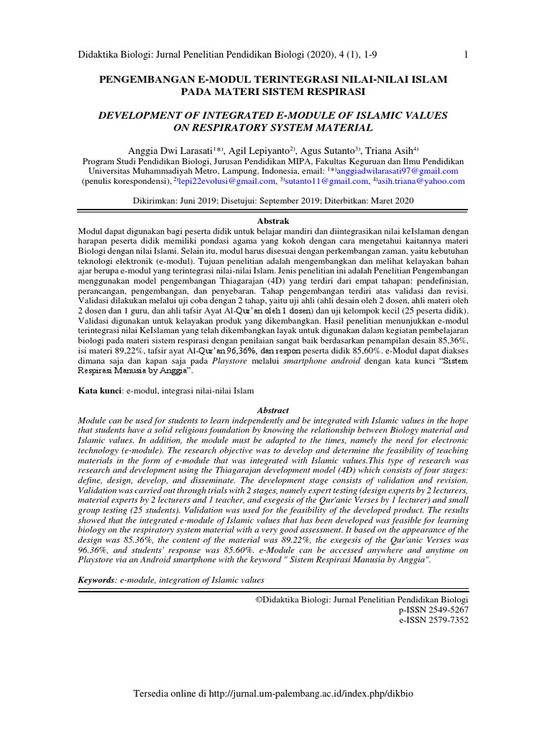 Jurnal Respirasi 1 | PDF