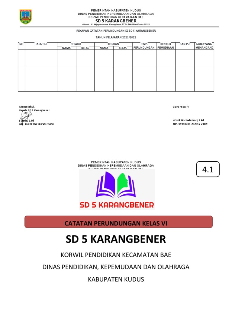 Rekapan Perundungan SD 5 Karangbener | PDF