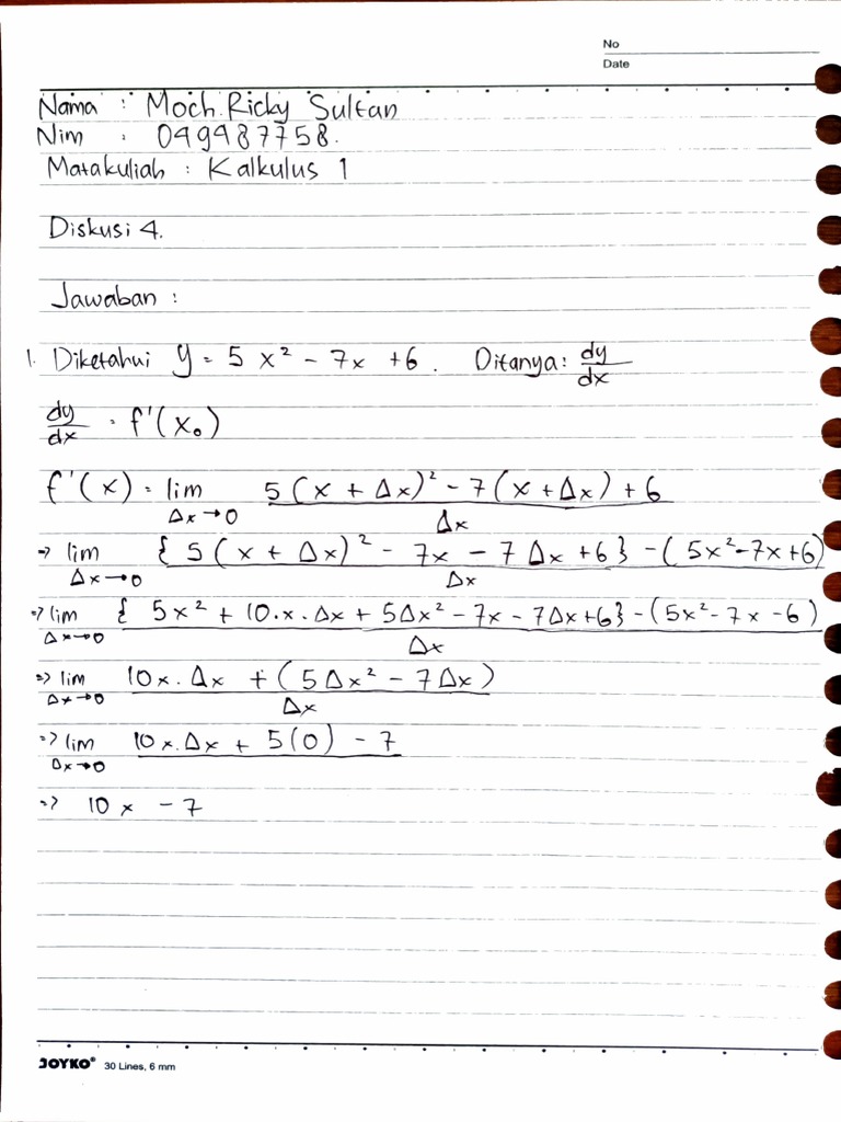 Diskusi 4, Kalkulus 1 | PDF