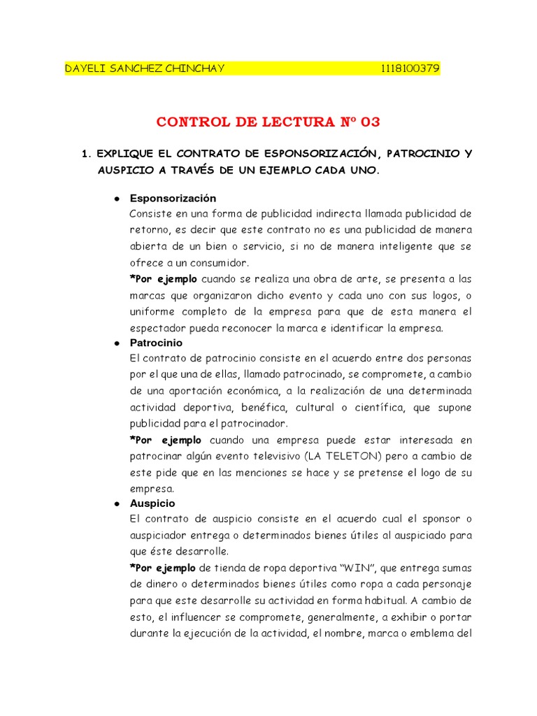 Contrato de Patrocinio | PDF | Patrocinador (Comercial) | Publicidad