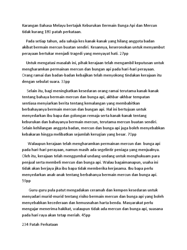 karangan bahasa melayu tingkatan 3 | PDF