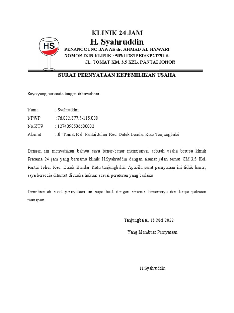 Surat Izin Klinik Pdf