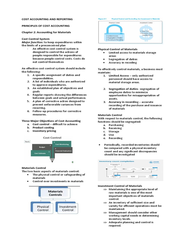 Cost-Accounting-And-Reporting-Chapter-2-Reviewer 2 | PDF | Lean Manufacturing | Inventory