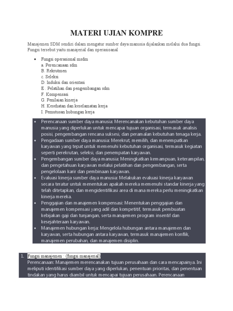 Materi Ujian Kompre | PDF