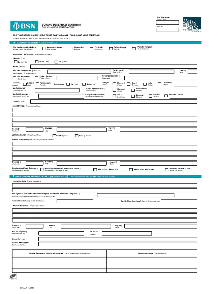 4 BSN Micro - I Declaration Form SPM - APD 070722 | PDF