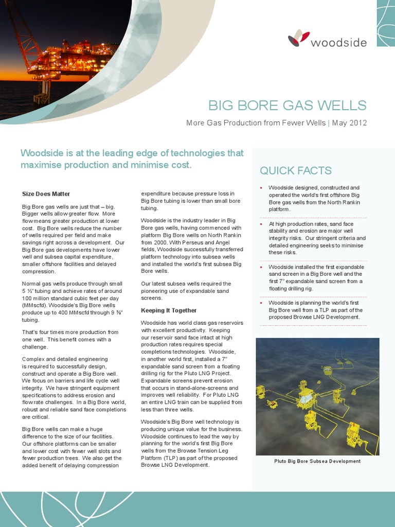 Big Bore Gas Wells Woodside | PDF | Oil Well | Liquefied Natural Gas