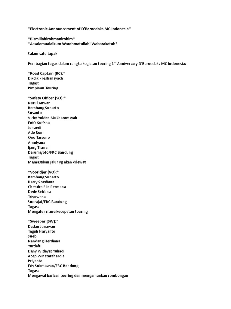 Pengumuman DBMC | PDF