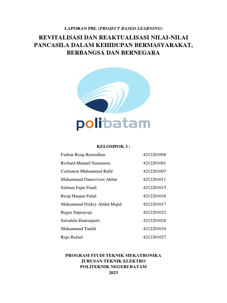 Laporan PBL Pancasila Kelompok 3 | PDF