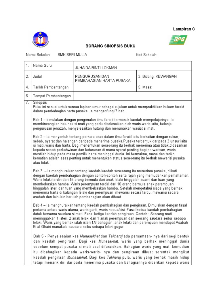Sinopsis Book Review Harta Pusaka | PDF