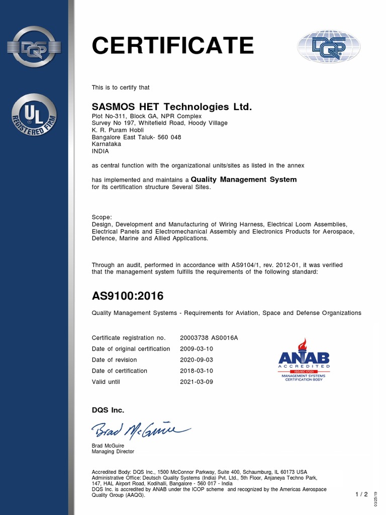 AS9100 | PDF | Bangalore | Business