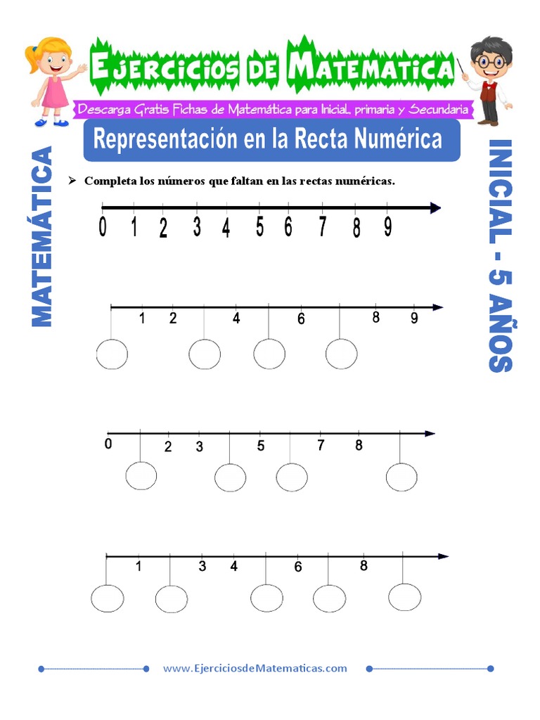 Ejercicios de Representación en La Recta Numérica para Niños de 5 Años ...
