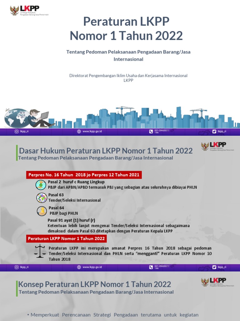 Bahan Paparan Sosialisasi Peraturan PBJ Internasional D13 | PDF