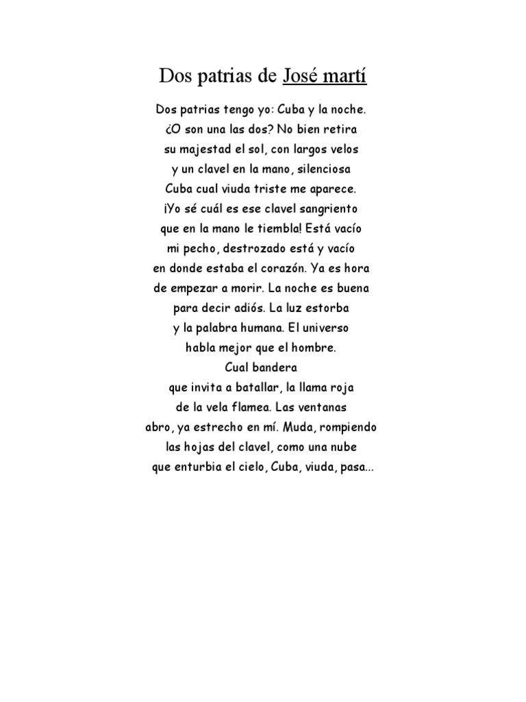Dos Patrias de José Martí | PDF