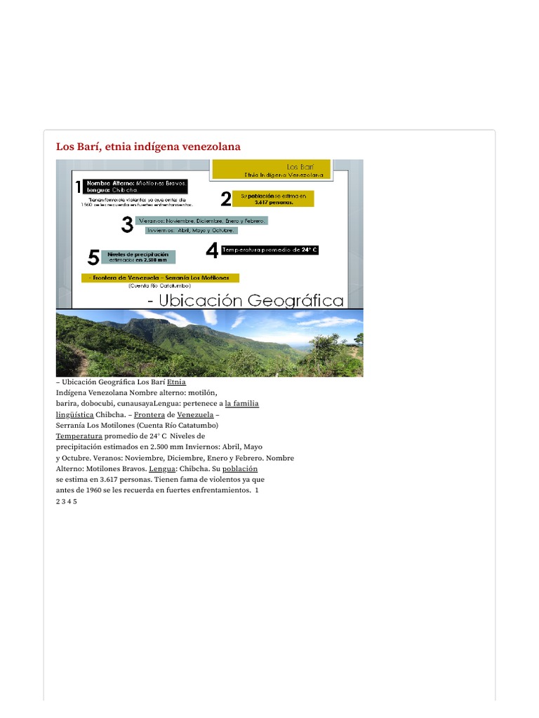 Los Bari | PDF | Gente indígena | Pueblos Indígenas de las Américas