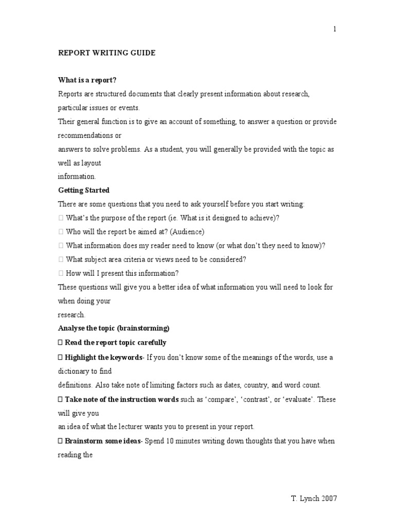 Report Writing Guide | PDF | Libraries | World Wide Web