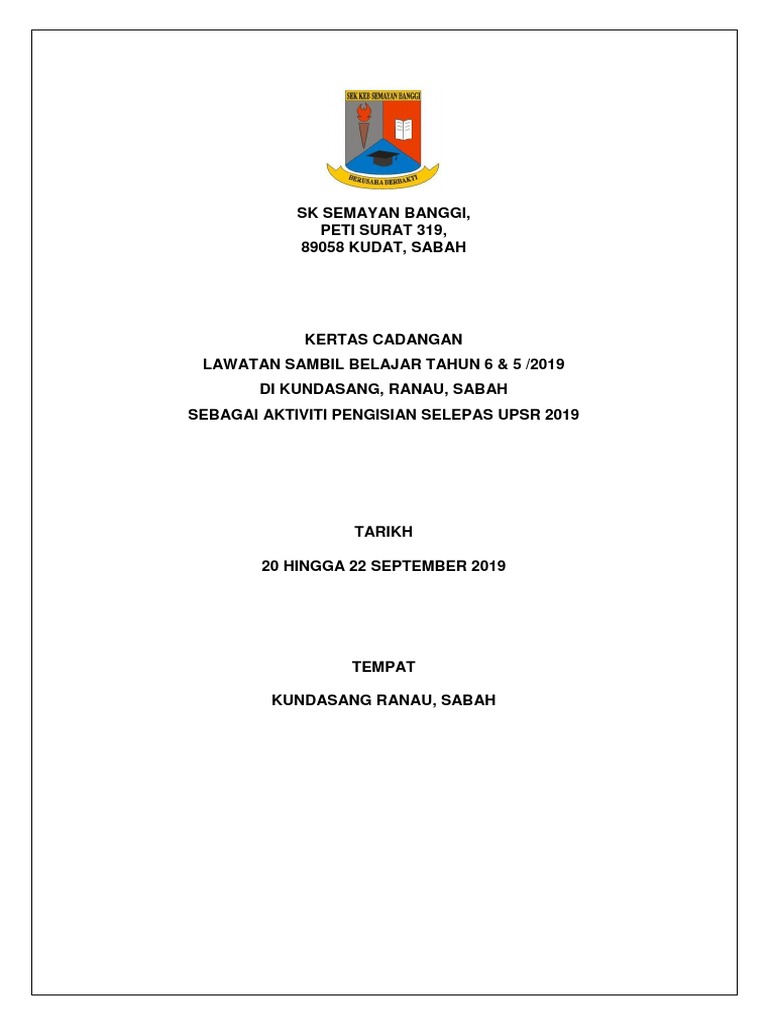 Kertas Kerja Lawatan Sambil Belajar | PDF