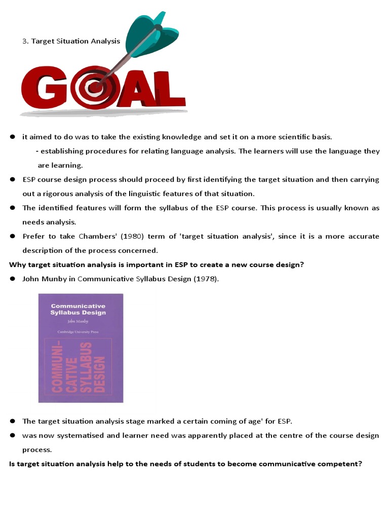 Target Situation Analysis - ESP | PDF