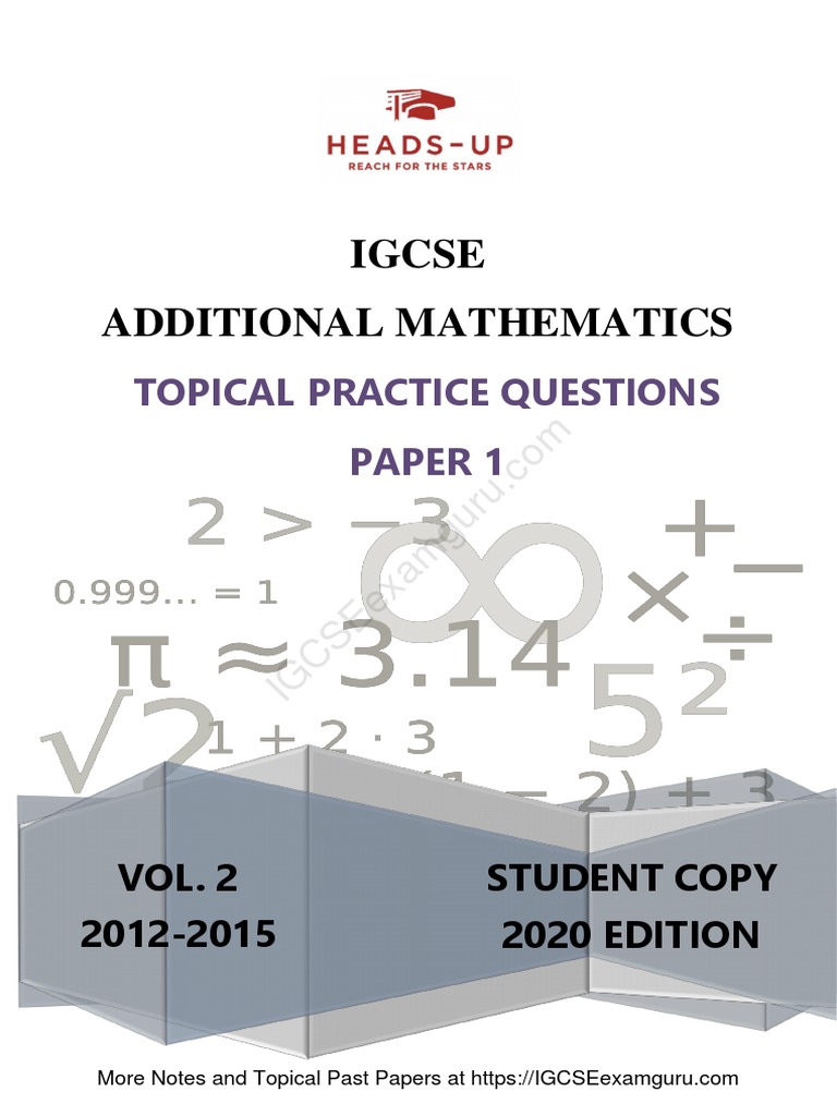 IGCSE Additional Maths Topical Questions | PDF | Mathematics ...