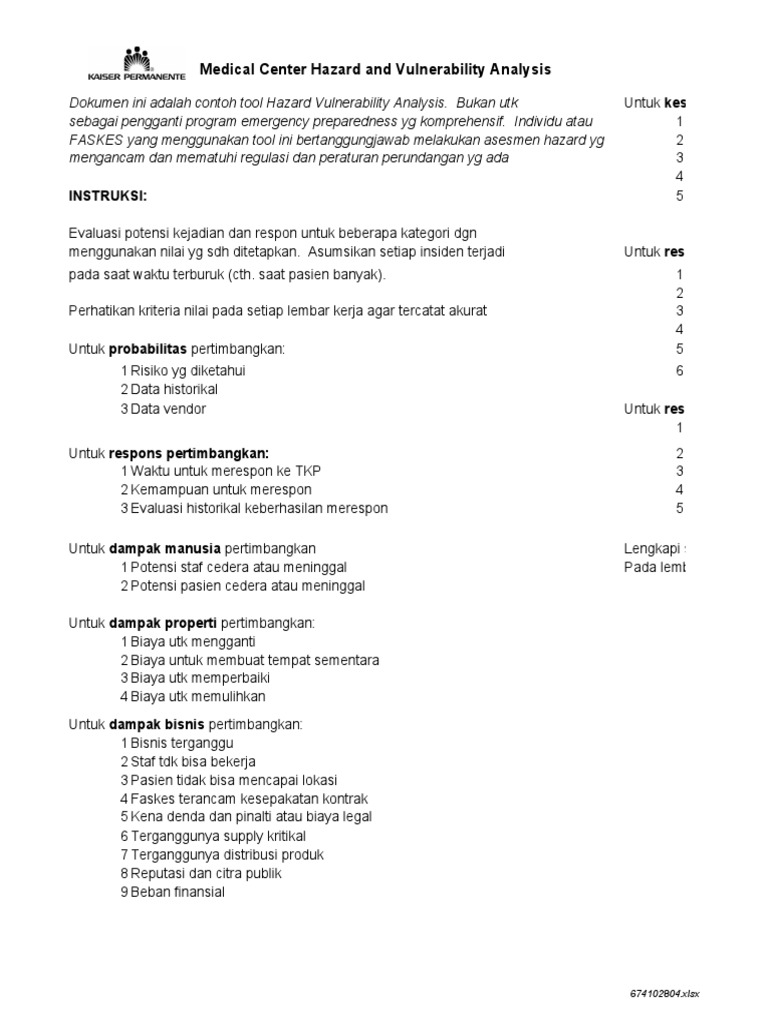 Modif Indonesia HVA TEMPLATE MODIF KAIZER PERMANENTE - 2021 | PDF
