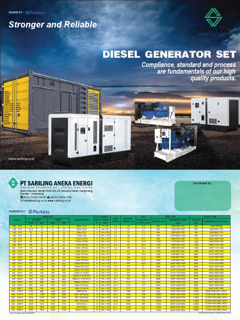 Brosur Genset Sariling Perkins | PDF | Systems Engineering | Automotive Technologies