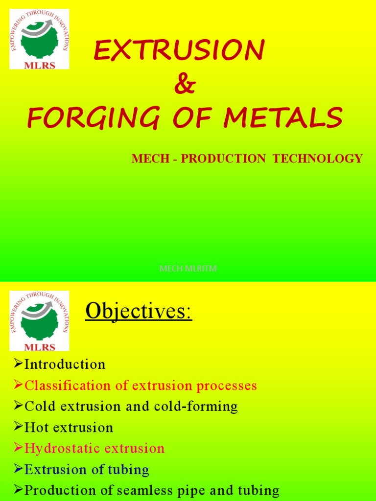 Unit-5 PT | PDF | Forging | Extrusion