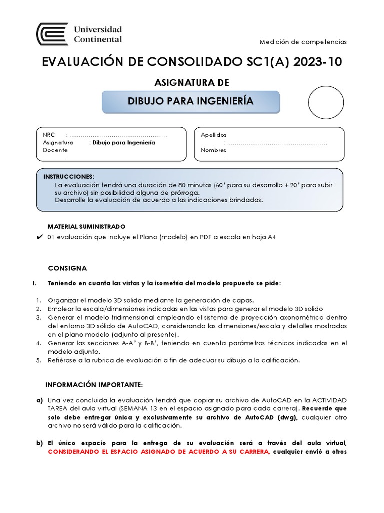 Consigna Evaluacion Competencias | PDF | Cad automático