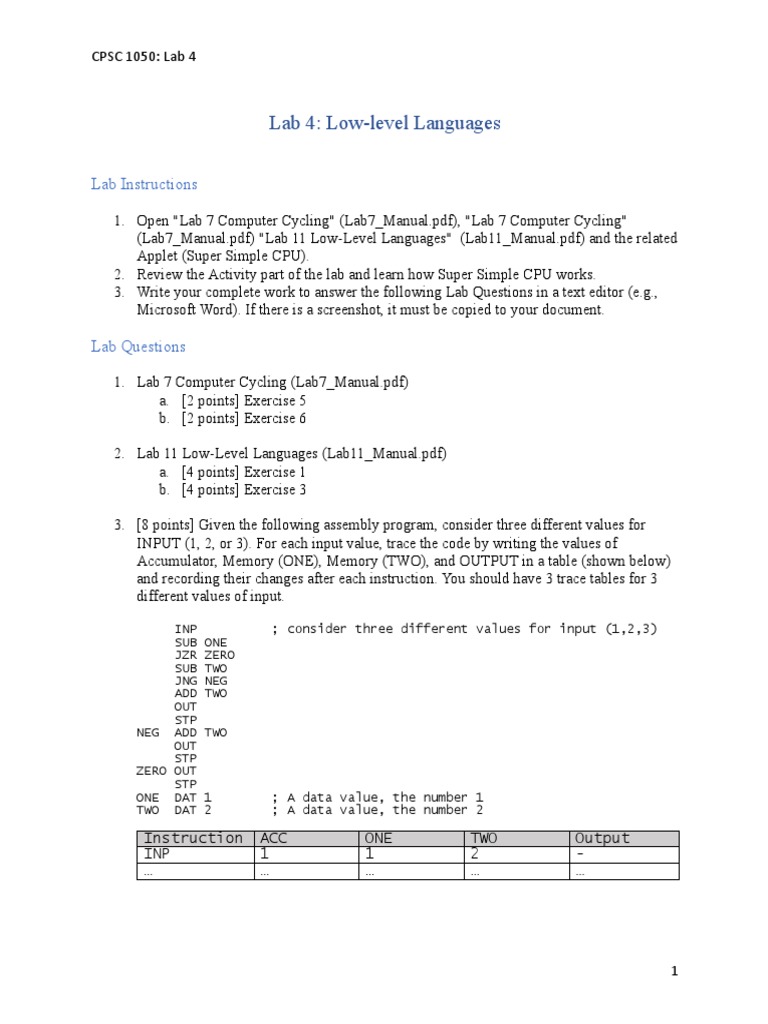 CPSC1050 Lab 4 | PDF | Input/Output | Office Equipment