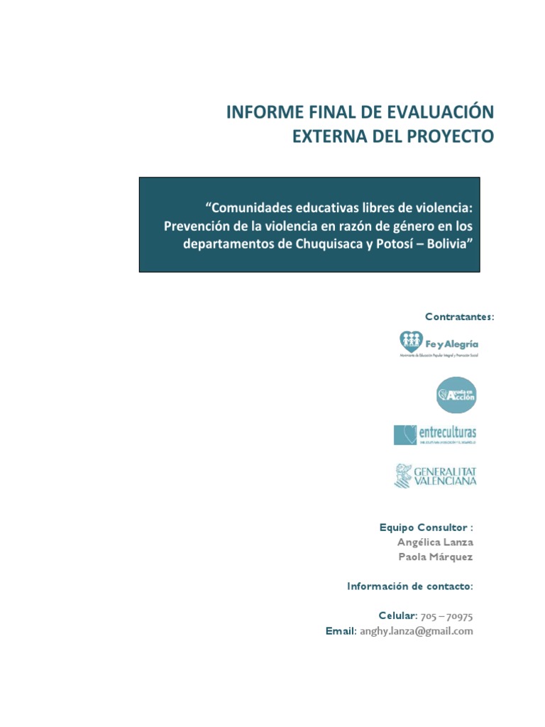 0.-Informe-final-de-evaluacion-Fe-y-Alegria-26.07.2021 | PDF | La violencia contra las mujeres ...