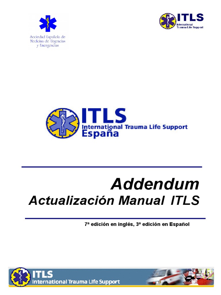 ITLS ACTUALIZACION MANUAL Addendum 7a Ed Español F | PDF | Lesión | Infarto de miocardio