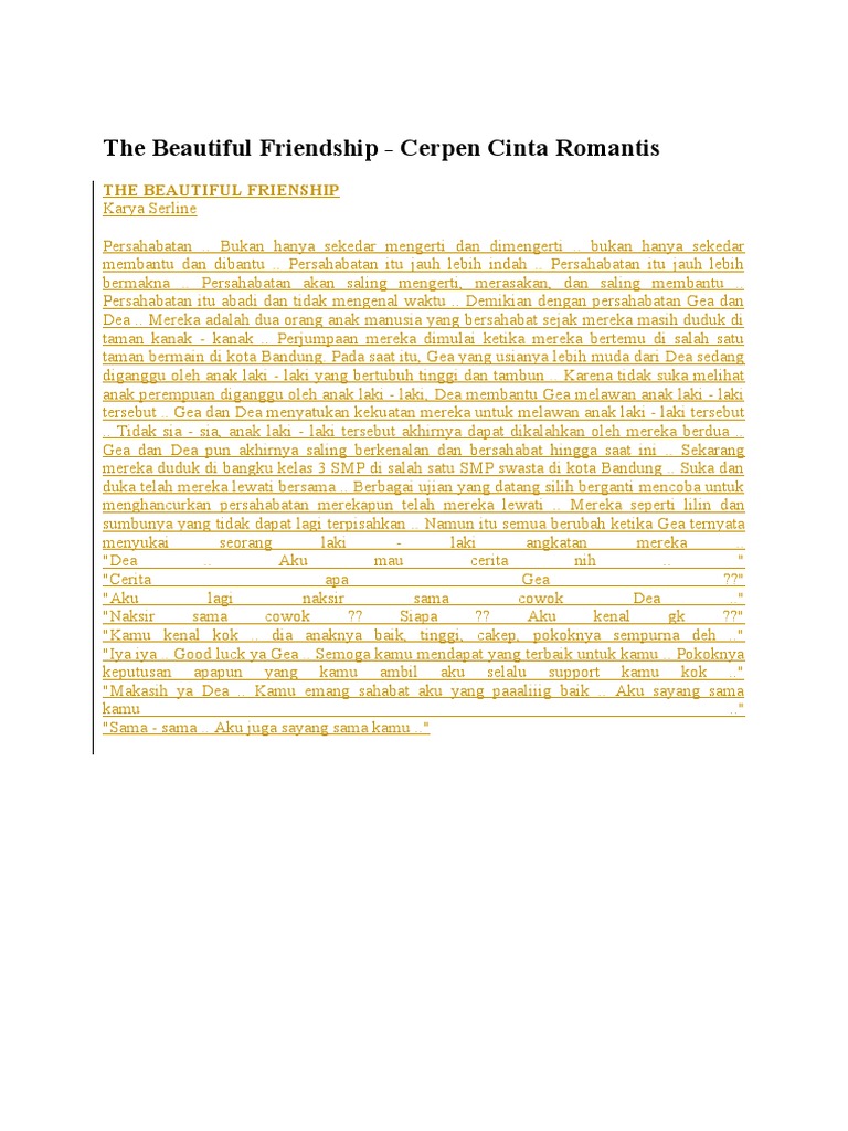 The Beautiful Friendship | PDF