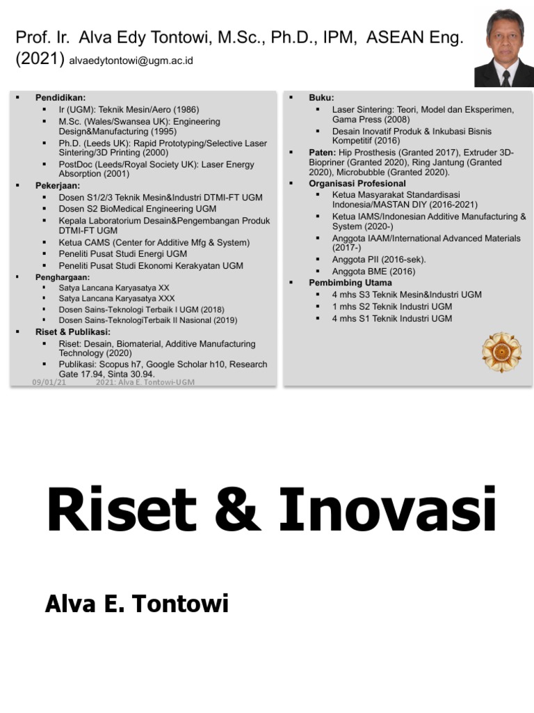 FGD Research & Innovation - UGM Prof - Alva | PDF