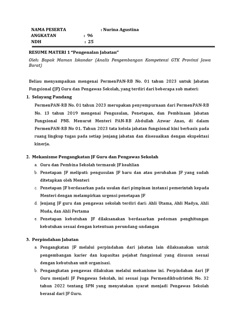 Resume Materi 1 Pengenalan Jabatan | PDF