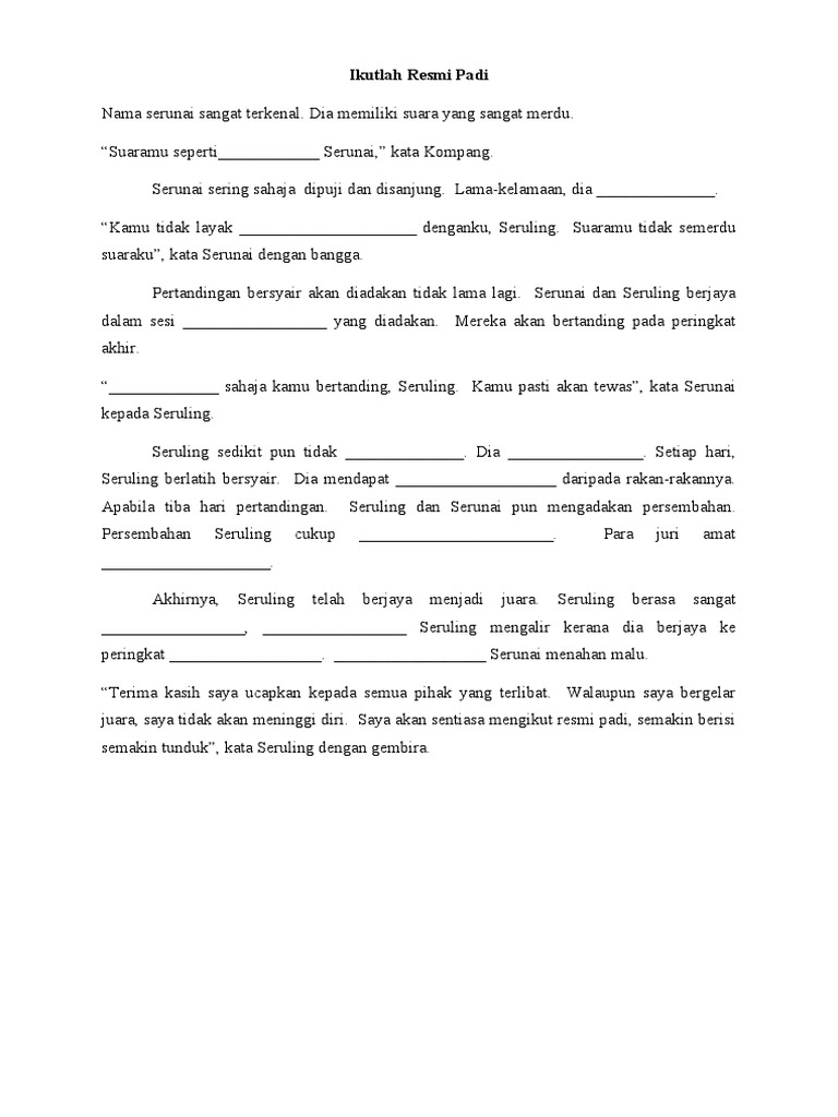 Latihan Ikut resmi padi. | PDF