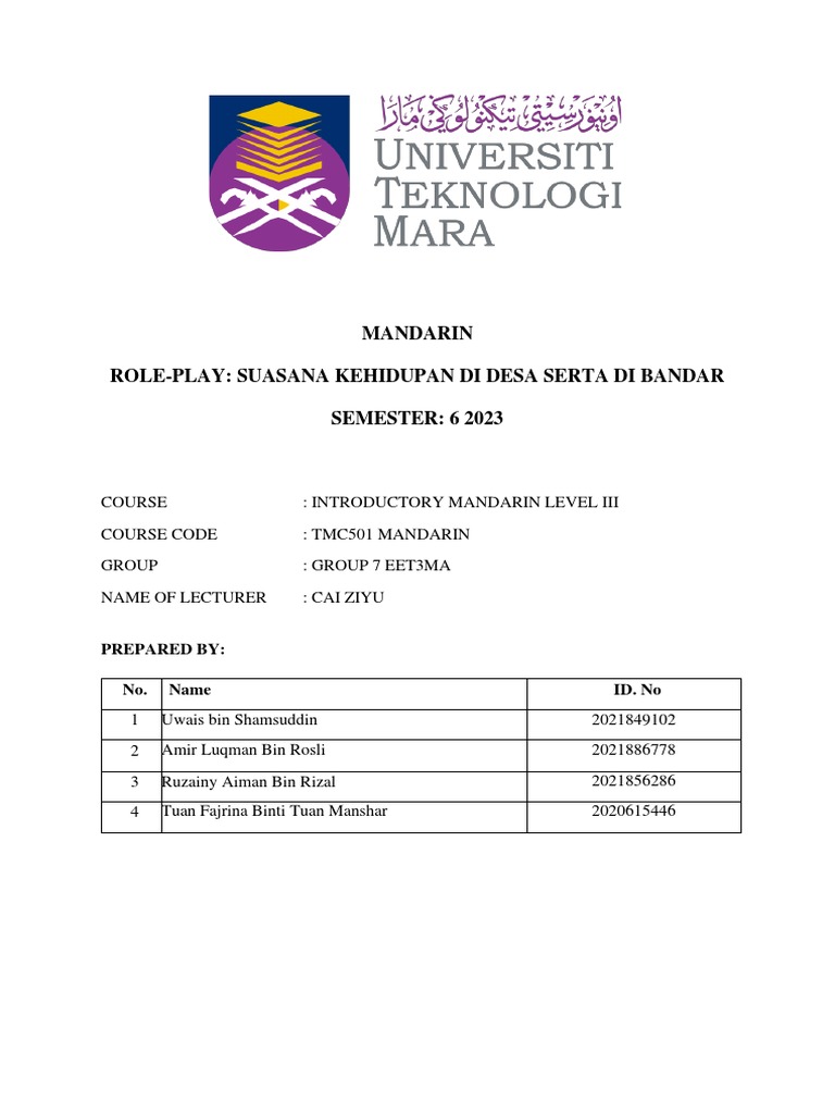 Role Play Mandarin Level III | PDF