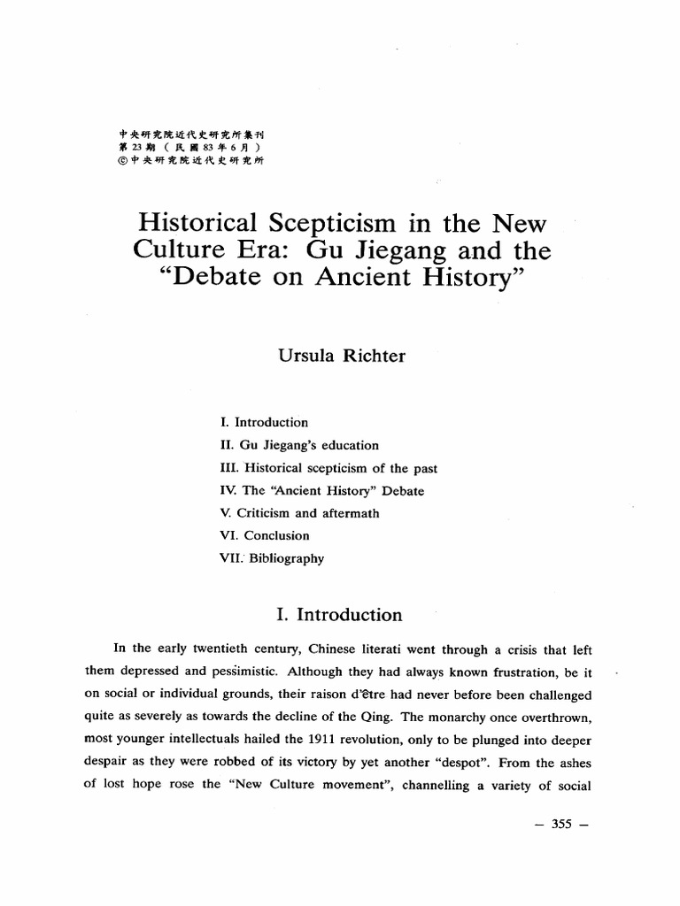 Historical Scepticism in New Culture Era | PDF