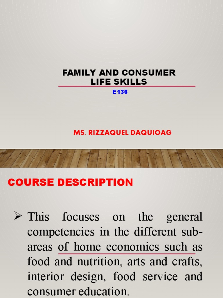 Family and Consumer Life Skills Overview | PDF | Sex Education ...