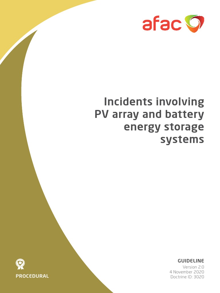Afac - Doctrine - Incidents Involving PV and Bess - v0 2 | PDF