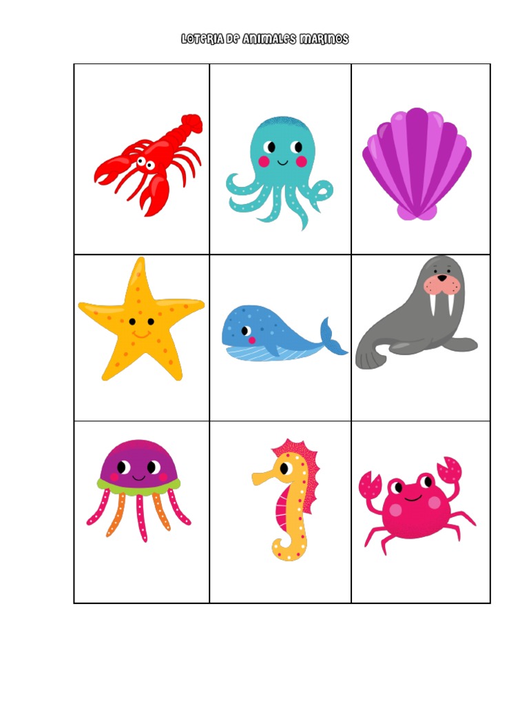 Loteria de Animales Marinos | PDF