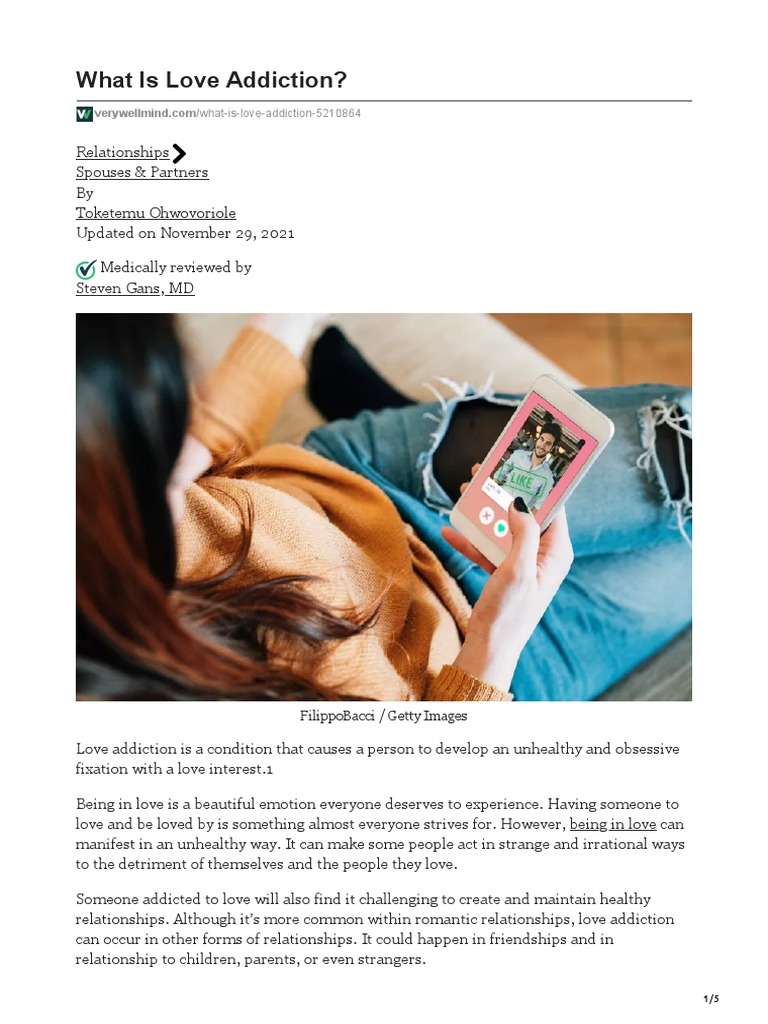 What Is Love Addiction? | Download Free PDF | Cognitive Behavioral ...