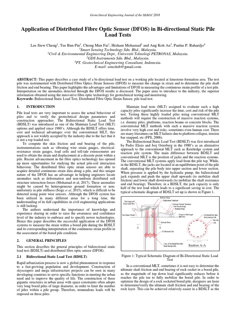 DFOS in Bi-Directional Pile Tests | PDF | Deep Foundation | Optical Fiber