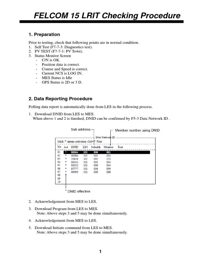 modFELCOM 15 LRIT Checking Procedure | PDF | Computing | Computer Engineering