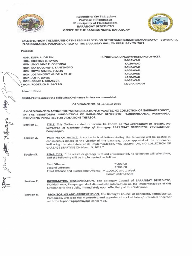 No Segregation No Collection Ordinance | PDF