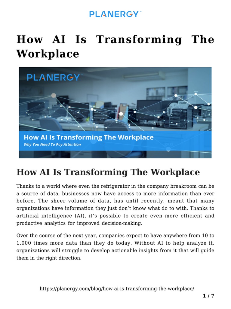 How Ai Is Transforming The Workplace | PDF | Artificial Intelligence ...