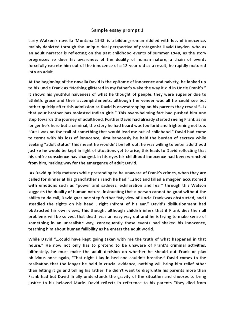 Sample Essay Prompt 1 | PDF
