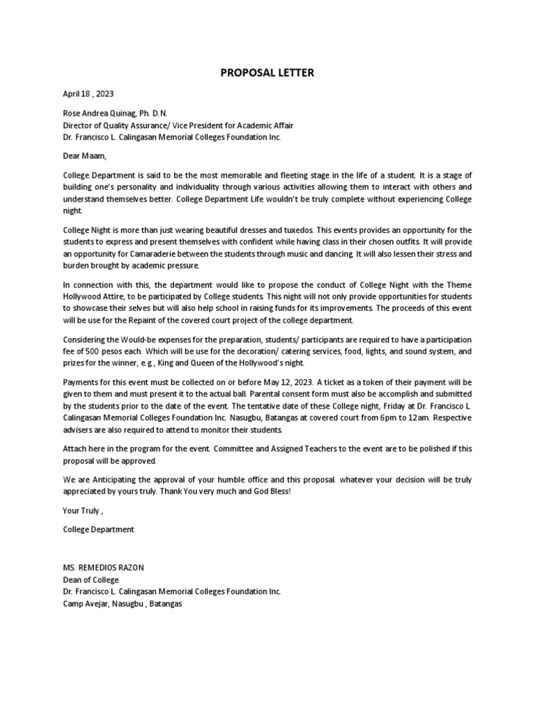 Proposal Letter | PDF