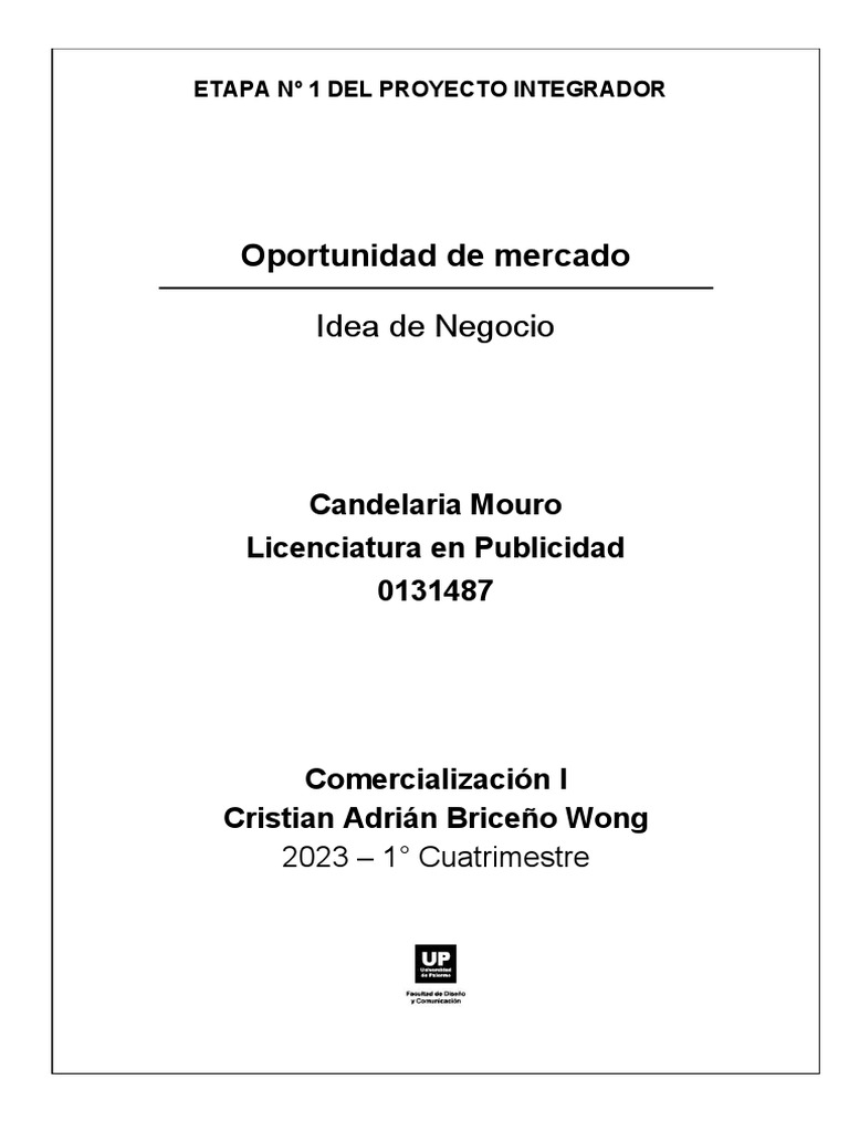 Entrega N1 Proyecto Integrador | PDF | Iniciativa empresarial | Marketing