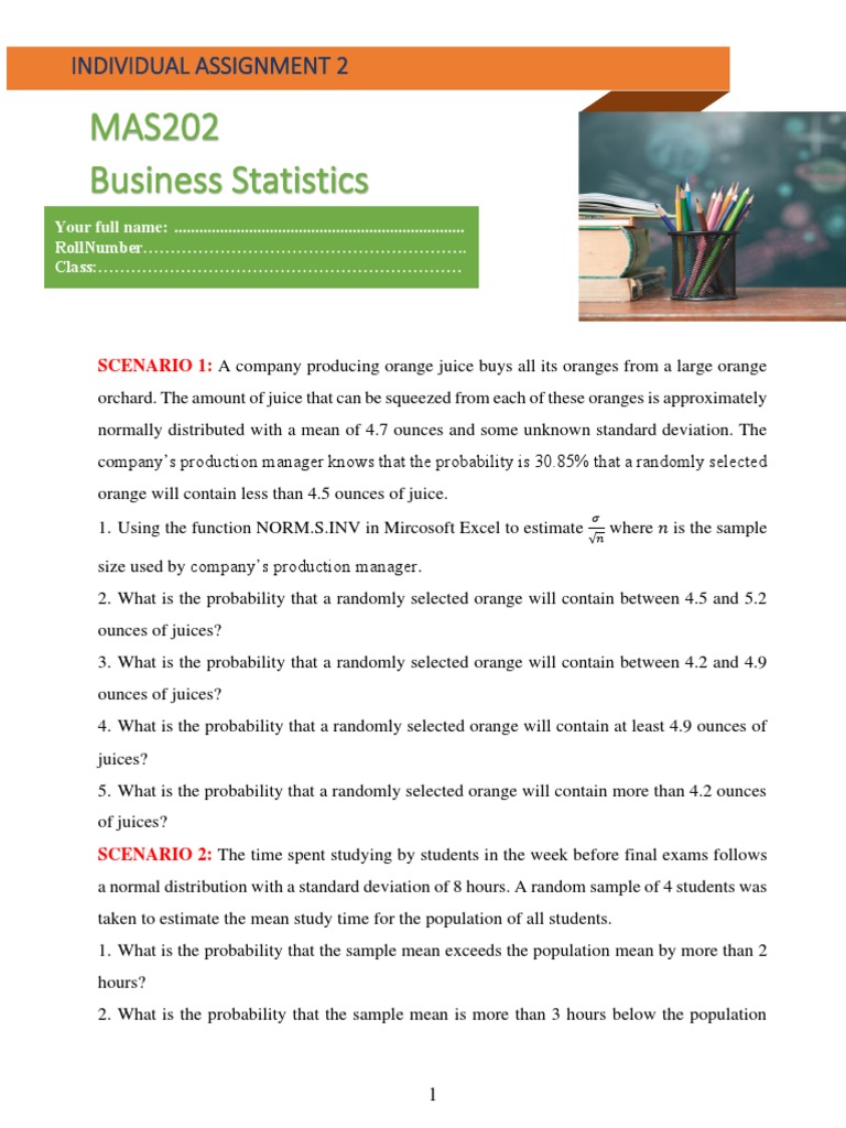MAS202 - Assignment 2 | PDF | Confidence Interval | Sample Size Determination