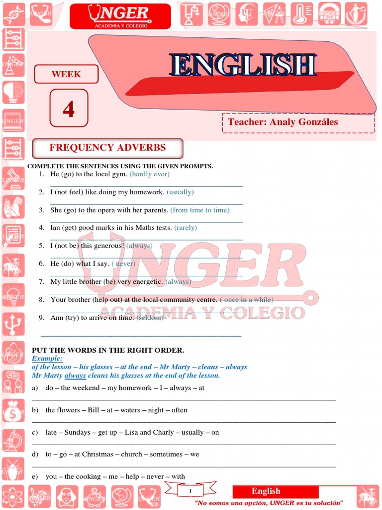Frequency Adverbs. | PDF | Foreign Language Studies | Art