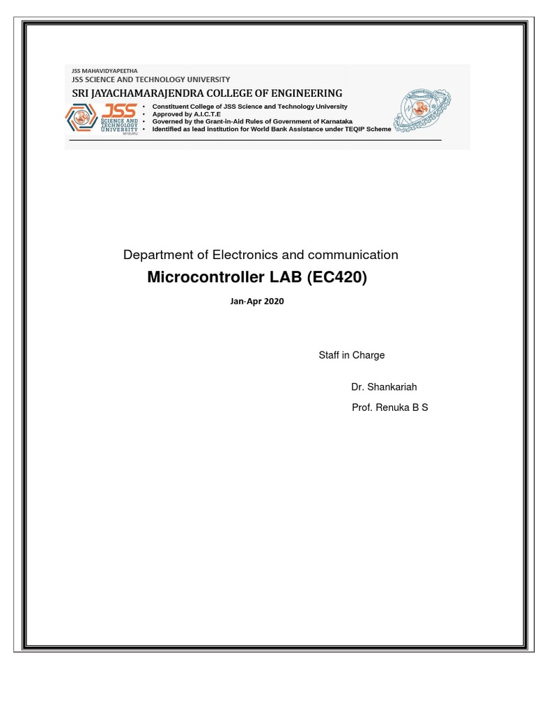 Microcontroller Lab Manual | PDF Microcontroller Lab Manual | PDF