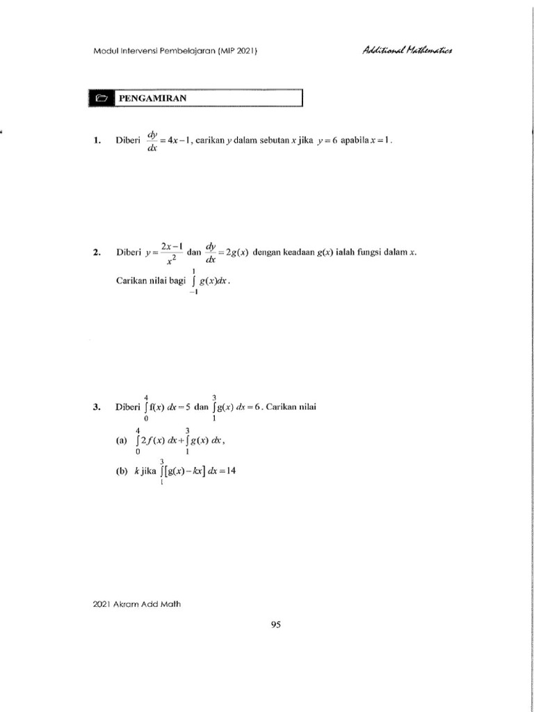 F5 Addmath Modul Mip Bab 3 Pengamiran | PDF